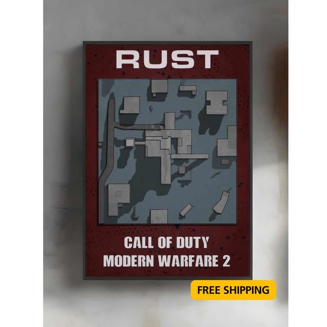 Call of Duty Rust Map Poster Design, Matte Wall Art Print for Gamer ...