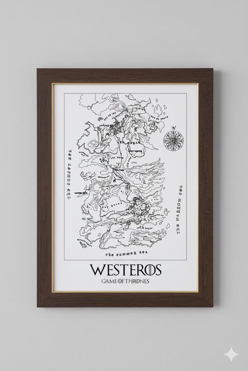 Map of the Seven Kingdoms. Matte Vertical Posters - GOT, HOTD Fans ...