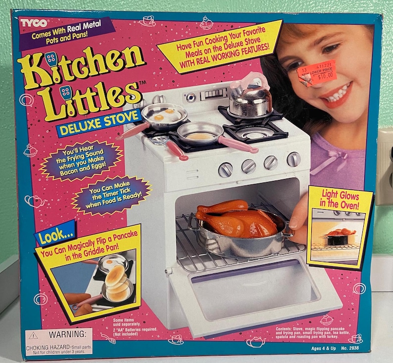 1995 kitchen Littles Deluxe Stove Vintage Barbie Accessories Dishes, Kitchen, House, Food ...