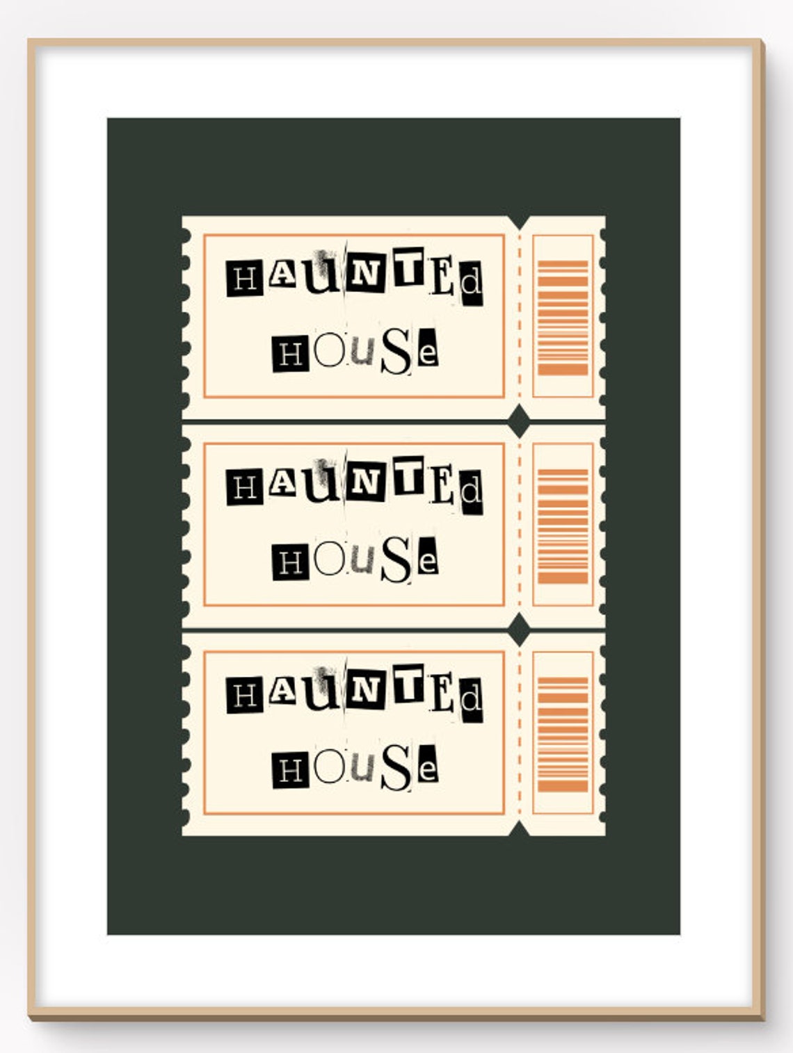 Printable Haunted House Ticket Print - Halloween Party Invitation ...