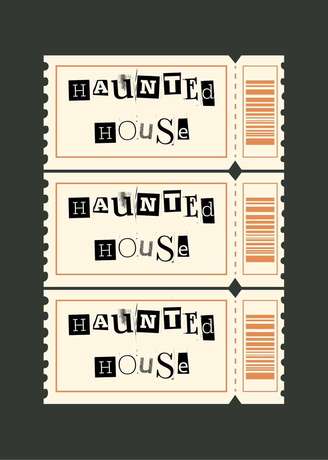 Printable Haunted House Ticket Print - Halloween Party Invitation ...