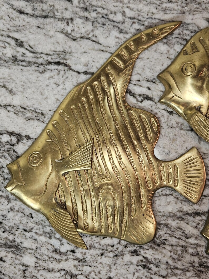Vintage Set of 3 Brass Angel Fish Wall Hanging House Décor - Etsy
