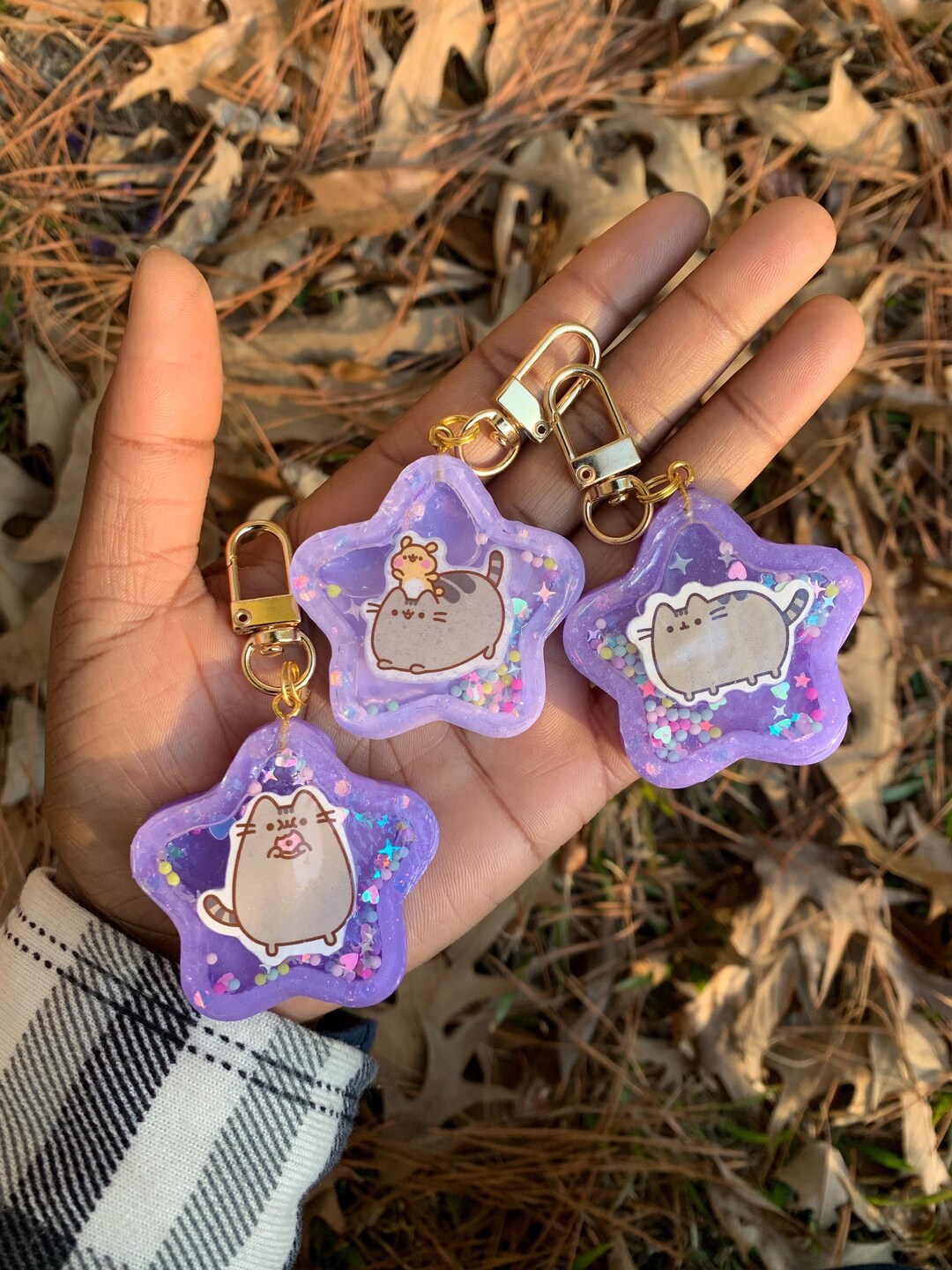 Pusheen Star Shaker Keychain - Etsy