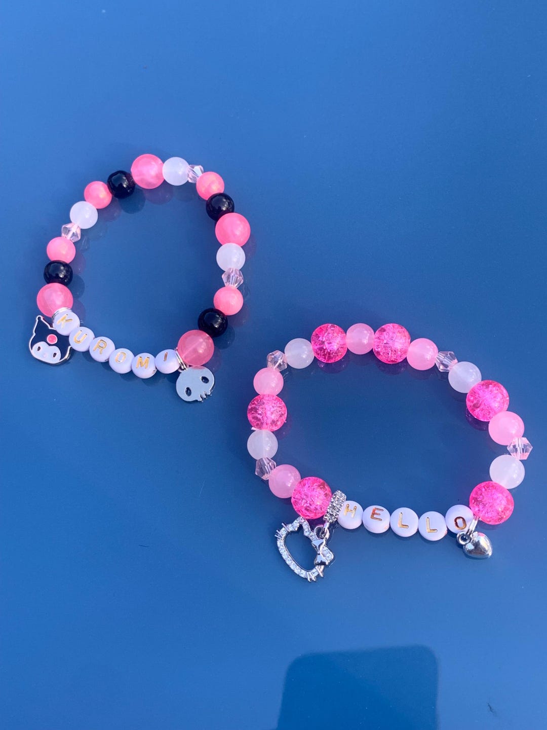 Sanrio Pink Bow Kitty Black Pink Bunny Charm Bracelet - Etsy