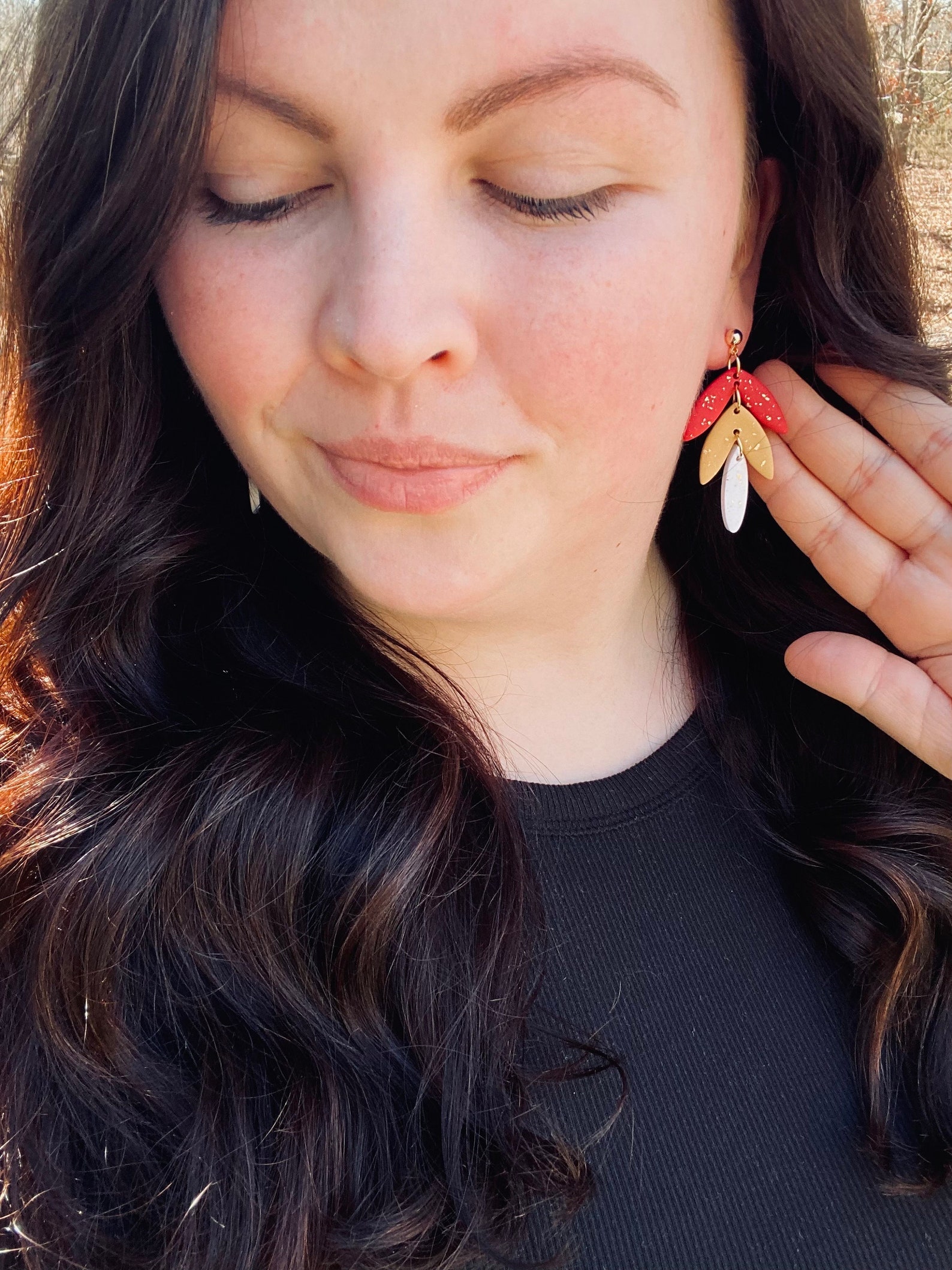 KC Chief Earrings, Game Day Clay Earrings, Red White and Mustard Dangle ...