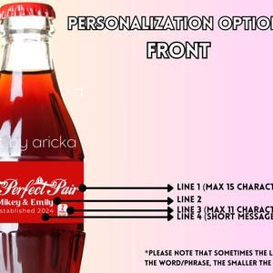 Custom Mini Soda Bottle 12oz Label, Personalized Cocacola Inspired ...