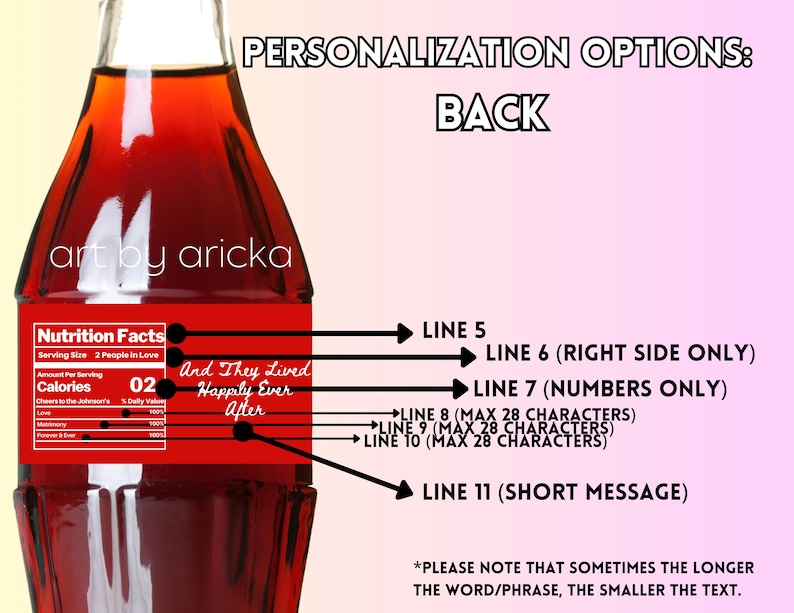 Custom Mini Soda Bottle 12oz Label, Personalized Cocacola Inspired ...