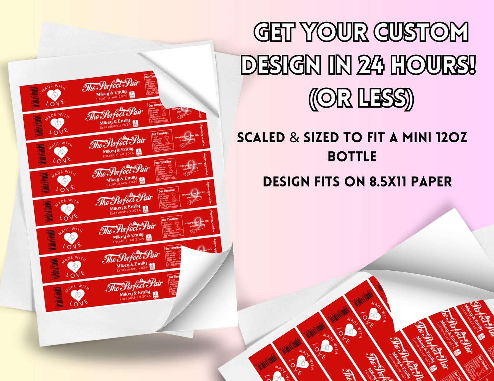 Custom Mini Soda Bottle 12oz Label, Personalized Cocacola Inspired ...