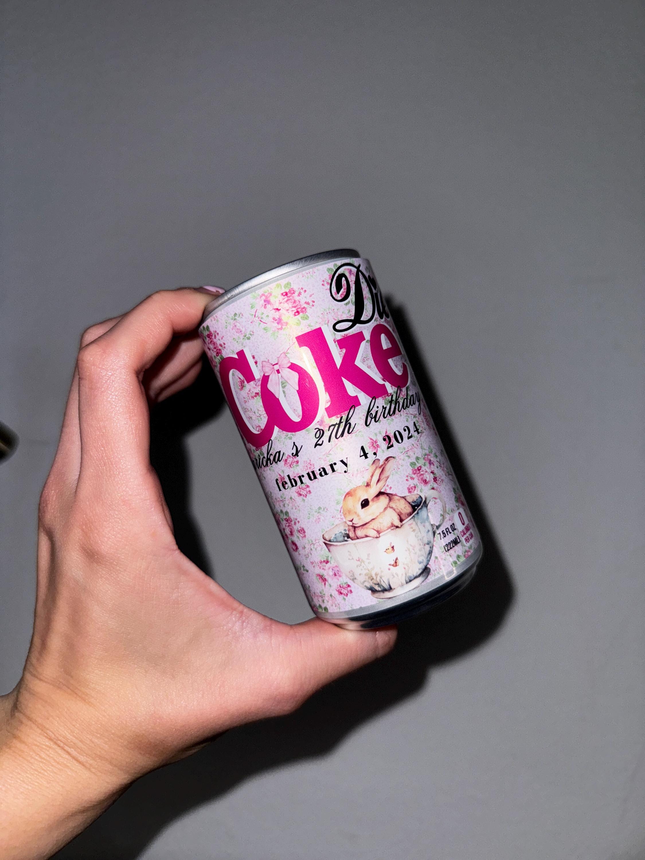 Custom Mini Soda 7.5OZ Can Label, Personalized Coquette Girly Birthday ...
