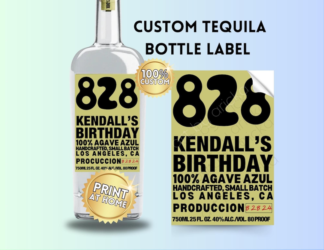 Custom Tequila Label, Personalized Liquor Label, Birthday Gift ...