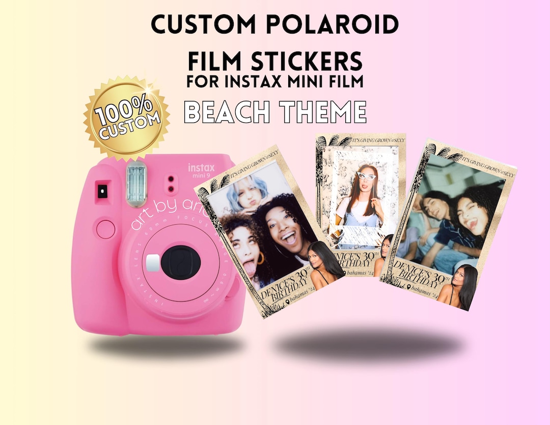 Custom Polaroid Fujifilm Film Sticker Label for Instax Mini Film- Party ...
