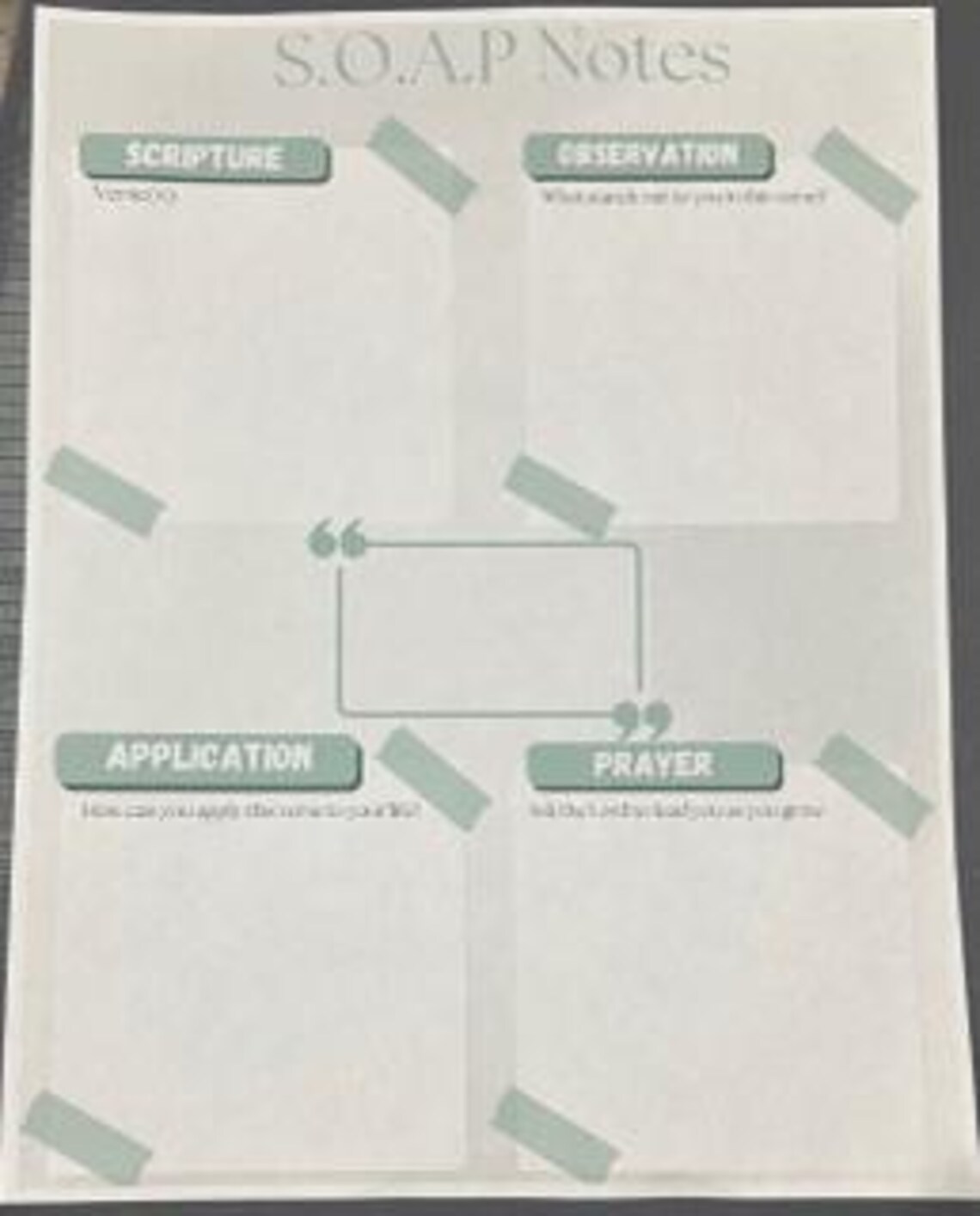 S.O.A.P. Notes Template - Etsy