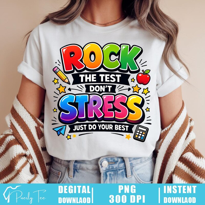 Rock the Test Clipart - Etsy