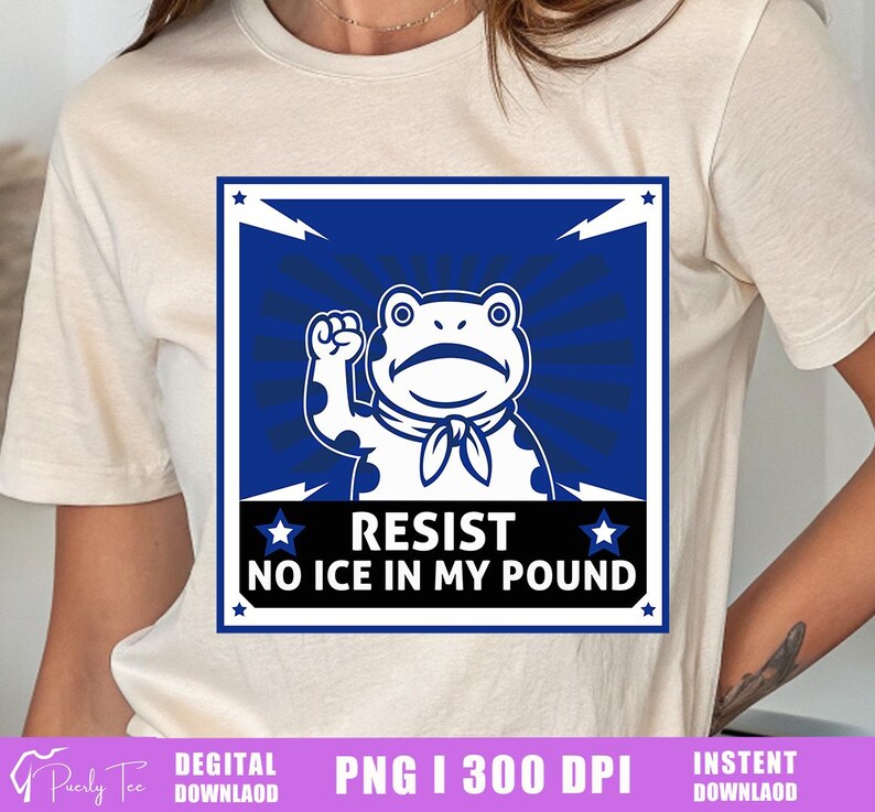 Frog Meme PNG: Resist No Ice Vintage Protest Poster (digital Download ...
