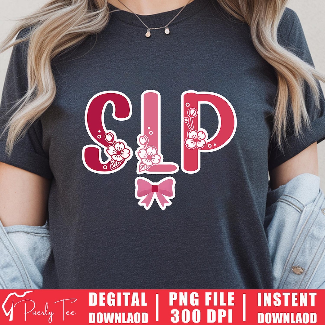 SLP Floral Speech Therapy Bow Women Speech Pathologist Shirt | Cute ...