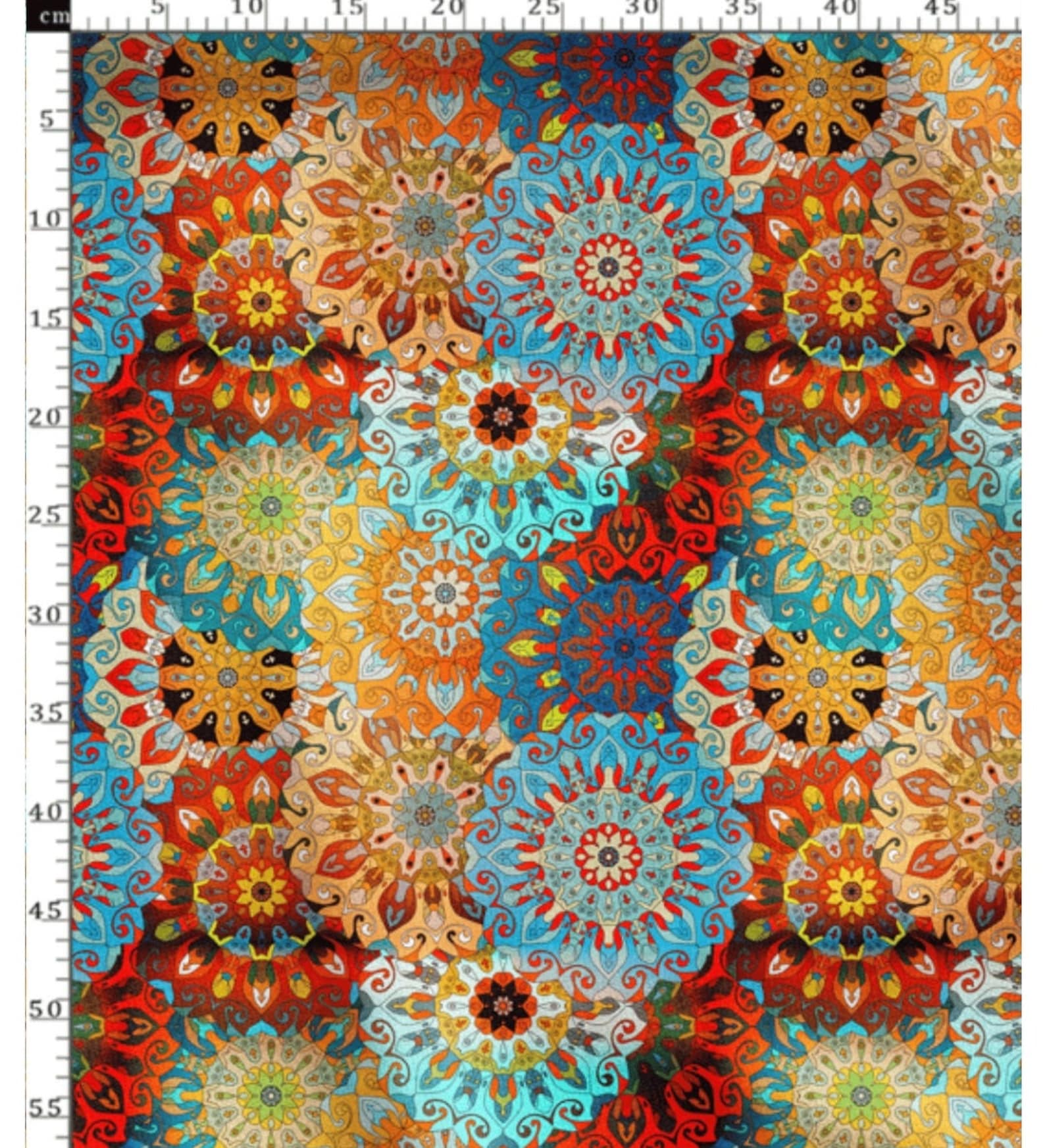 Vintage Circles Upholstery Fabric by the Yard, Digital Printing ...