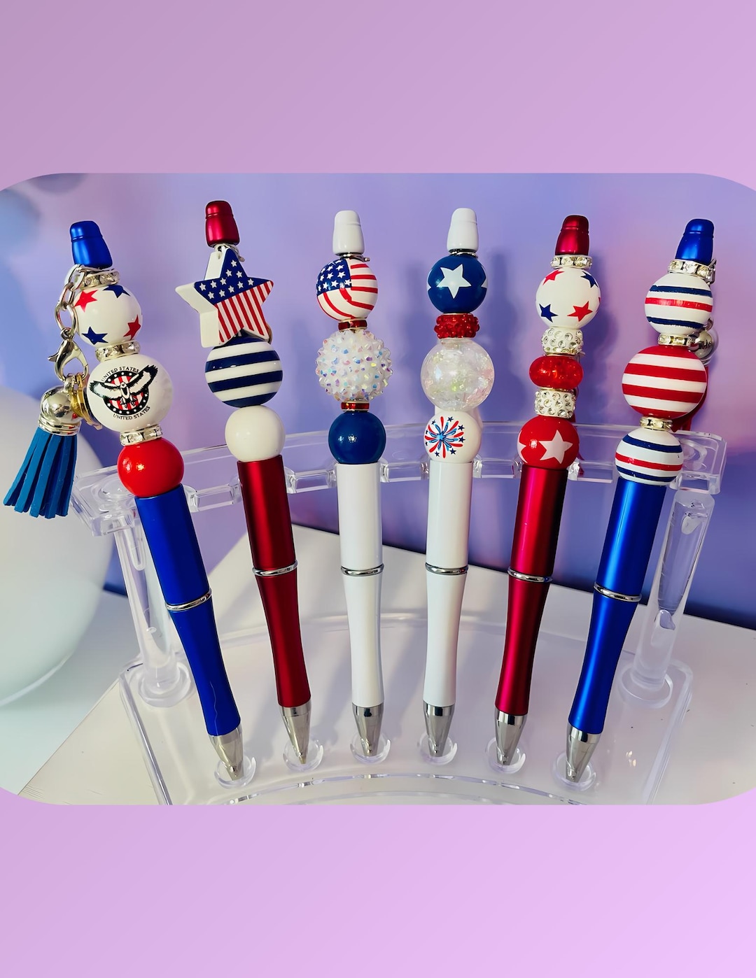 Patriotic Beaded Pens - Etsy