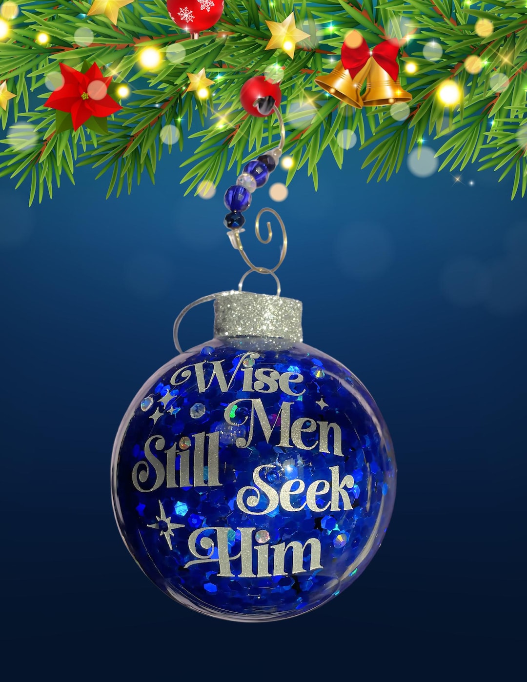 Blue & Silver Wise Men Still Seek Him Christmas Ornament - Etsy