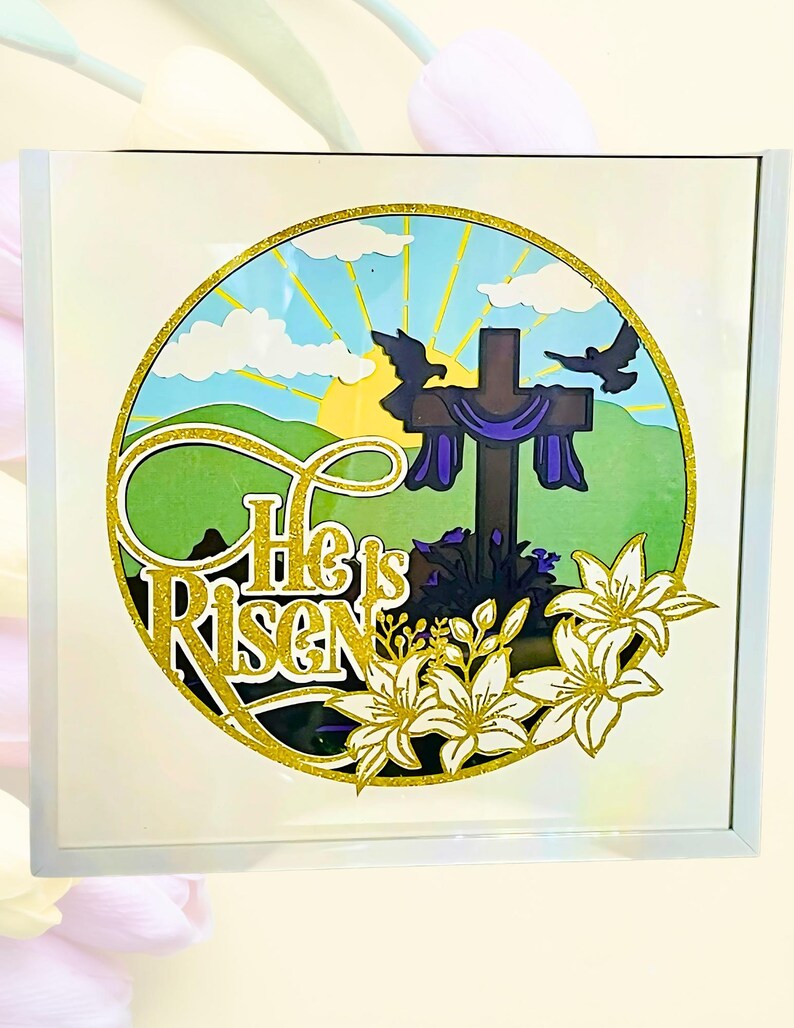 He is Risen Framed Cardstock Picture - Etsy