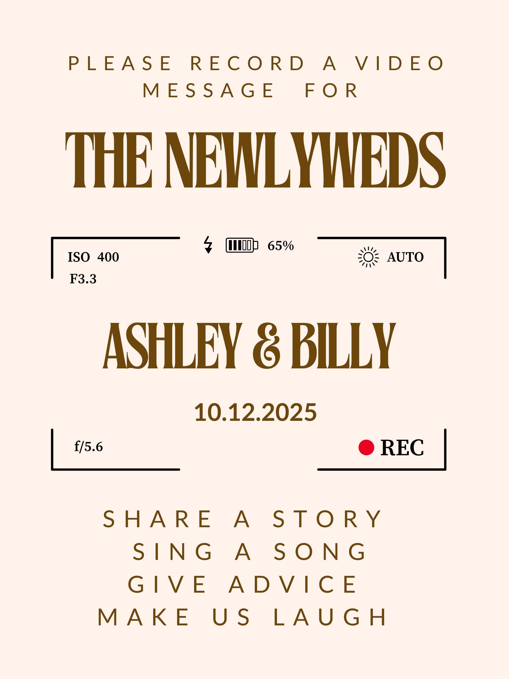 Wedding Video Guest Book Sign PDF Digital Download - Etsy