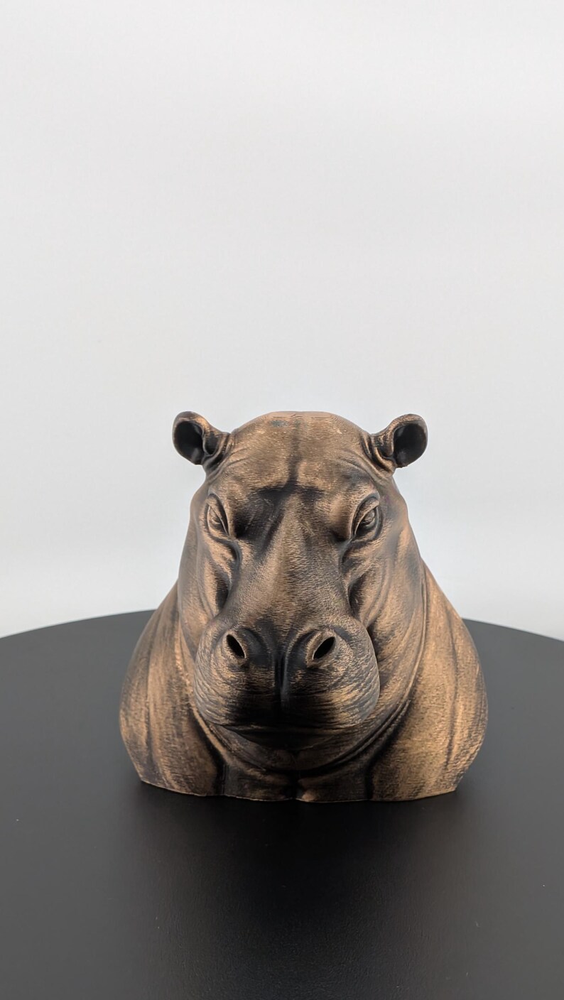 Hippo Head Bust Statue, Bronze-finish Safari Wildlife Decor, Jungle ...