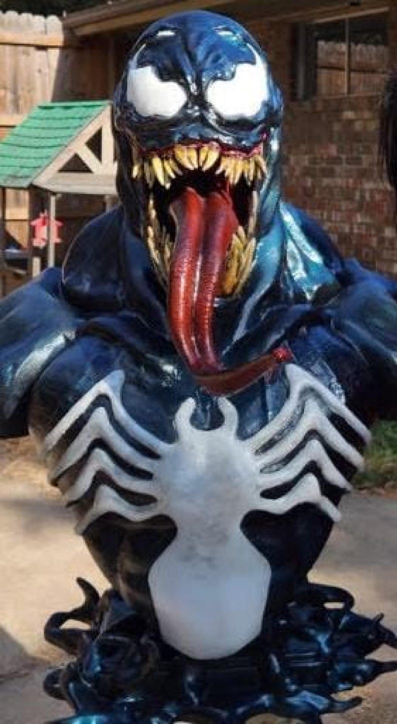Venom Bust Statue, Life-size Marvel Symbiote Sculpture, Comic ...