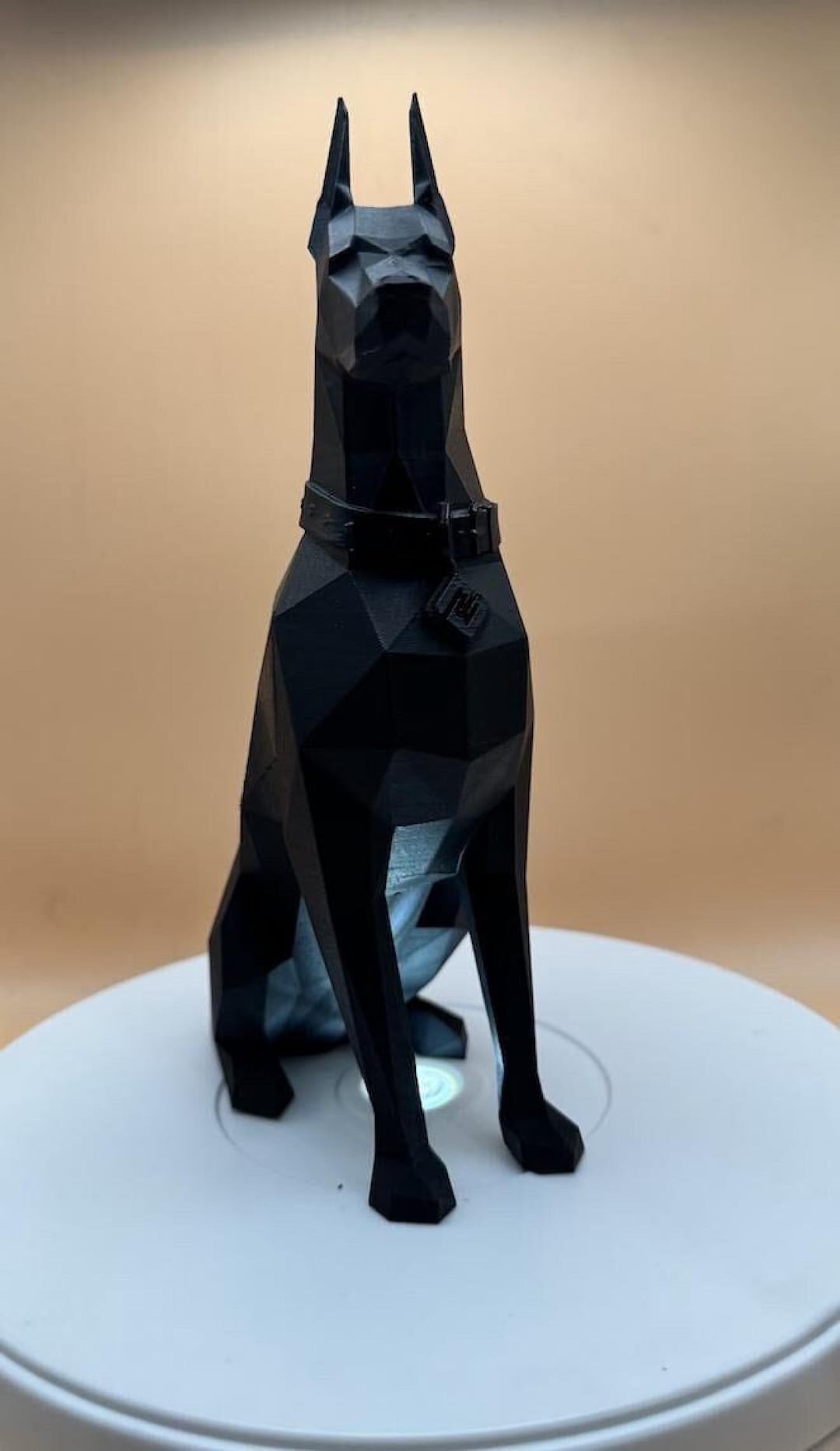 Doberman Statue: Handmade Dog Memorial Figurine, Optional Ashes Holder ...