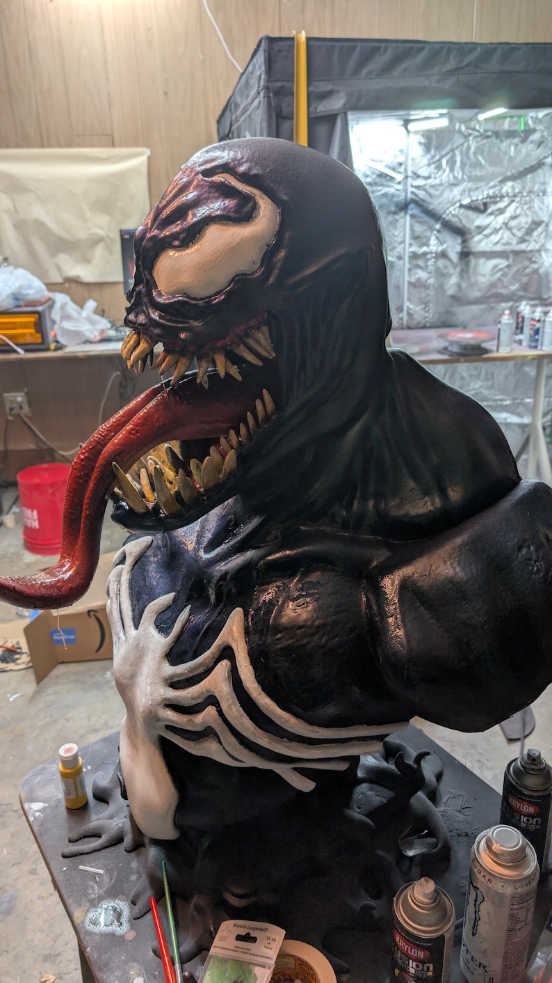 Venom Bust Statue, Life-size Marvel Symbiote Sculpture, Comic ...