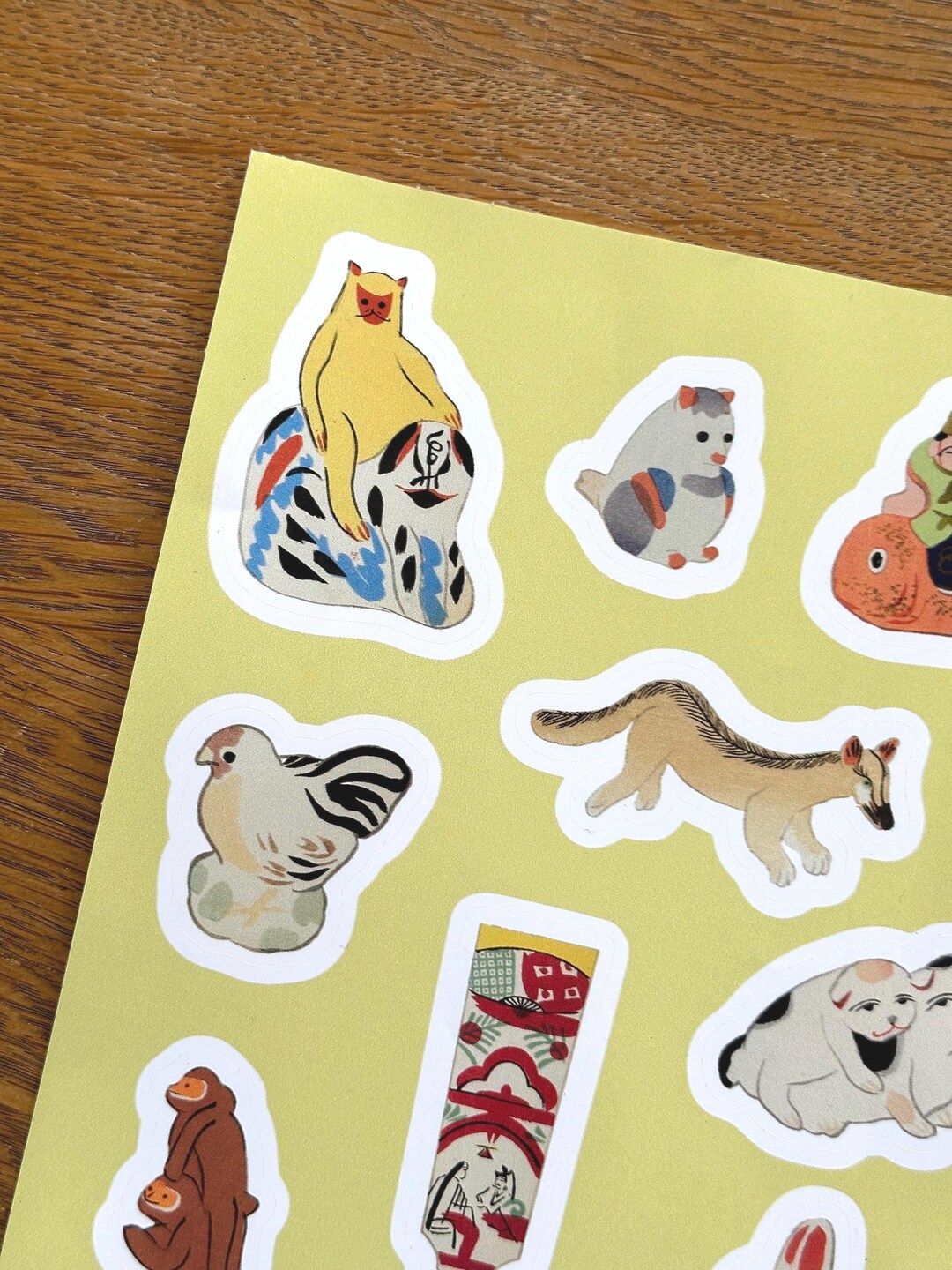 Cute Japanese Animal Sticker Sheet - Etsy