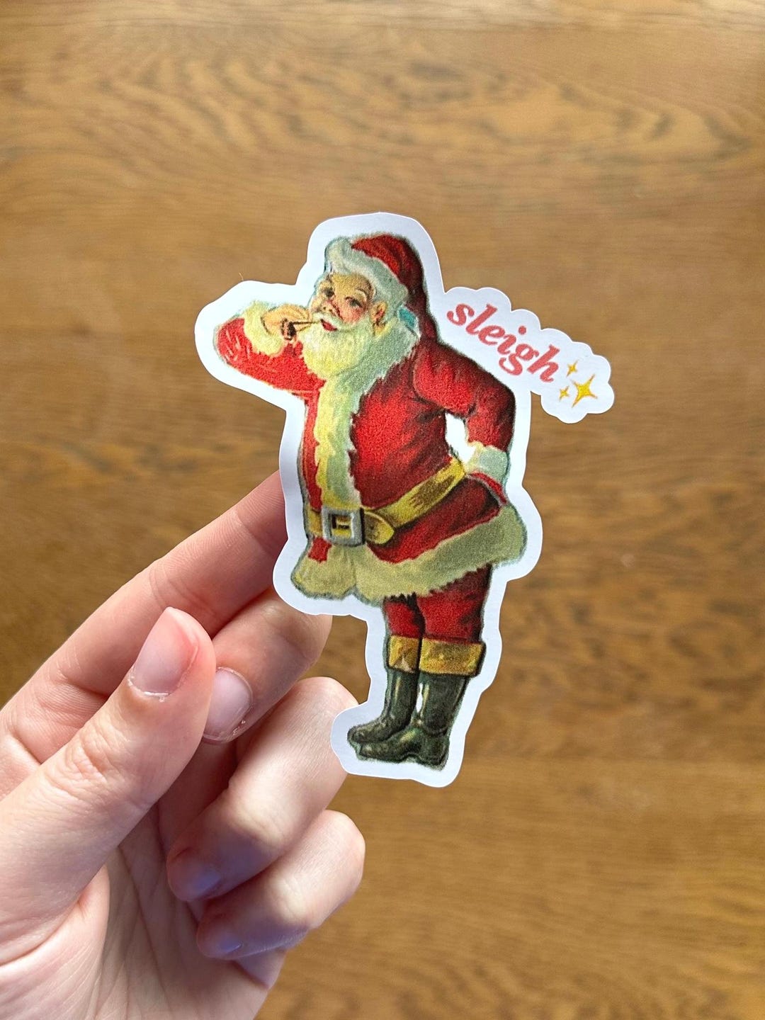 Sleigh Santa Christmas Sticker - Etsy