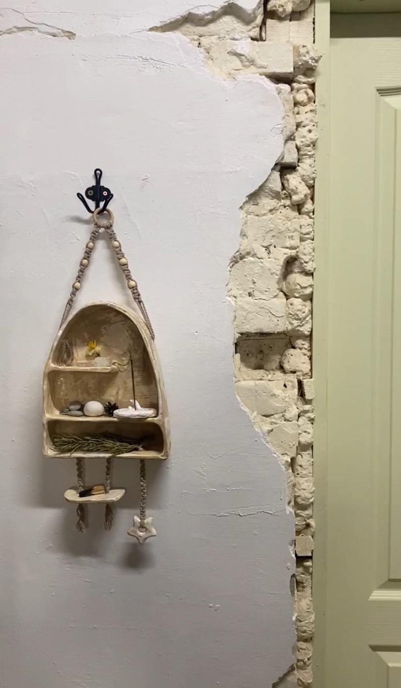 Handmade Ceramic Wall Hanging Shelf Altar - Unique Boho Home Decor - Etsy