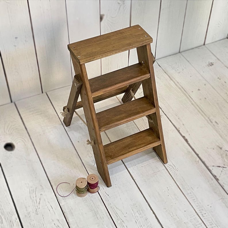 Rustic Wooden Ladder Prop for Baby & Toddler Photography – Walnut First ...