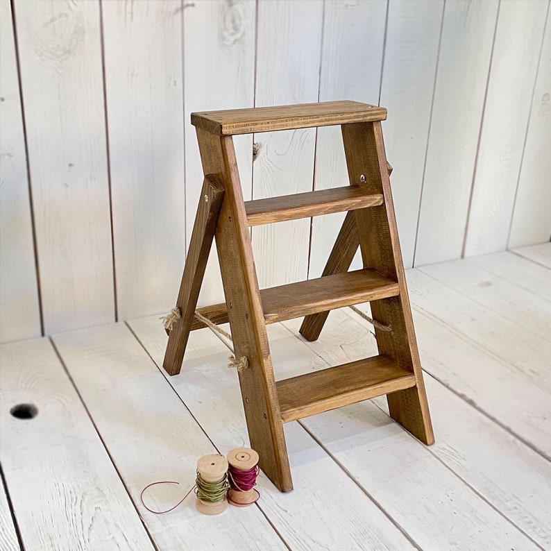 Rustic Wooden Ladder Prop for Baby & Toddler Photography – Walnut First ...