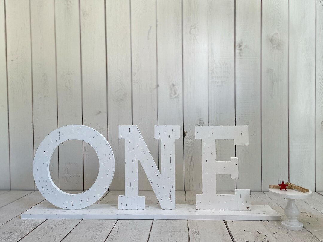 Large 'ONE' Sign: Rustic Wooden Birthday Photo Prop - Etsy