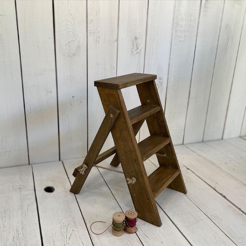 Rustic Wooden Ladder Prop for Baby & Toddler Photography – Walnut First ...
