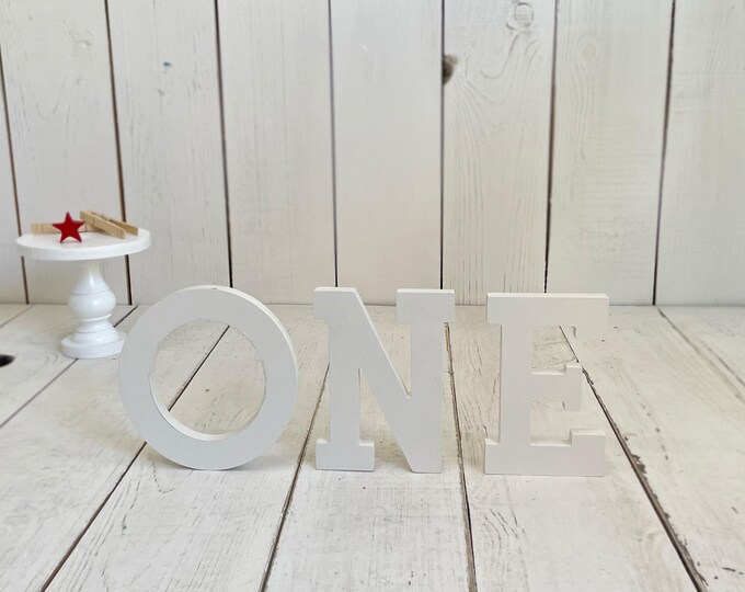 ONE Sign First Birthday Sign in Glitter - Wooden ONE Letters First ...