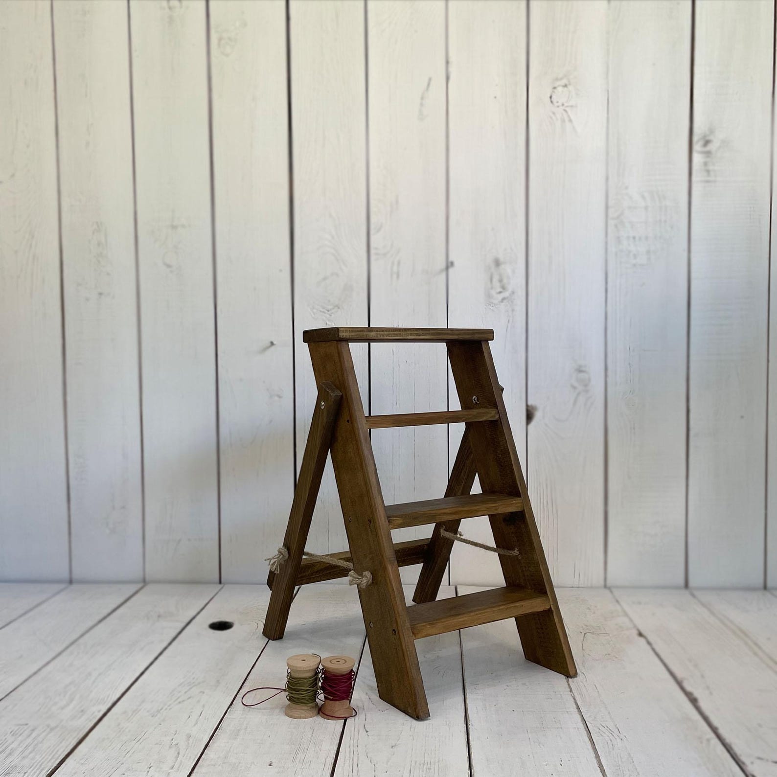 Rustic Wooden Ladder Prop for Baby & Toddler Photography – Walnut First ...