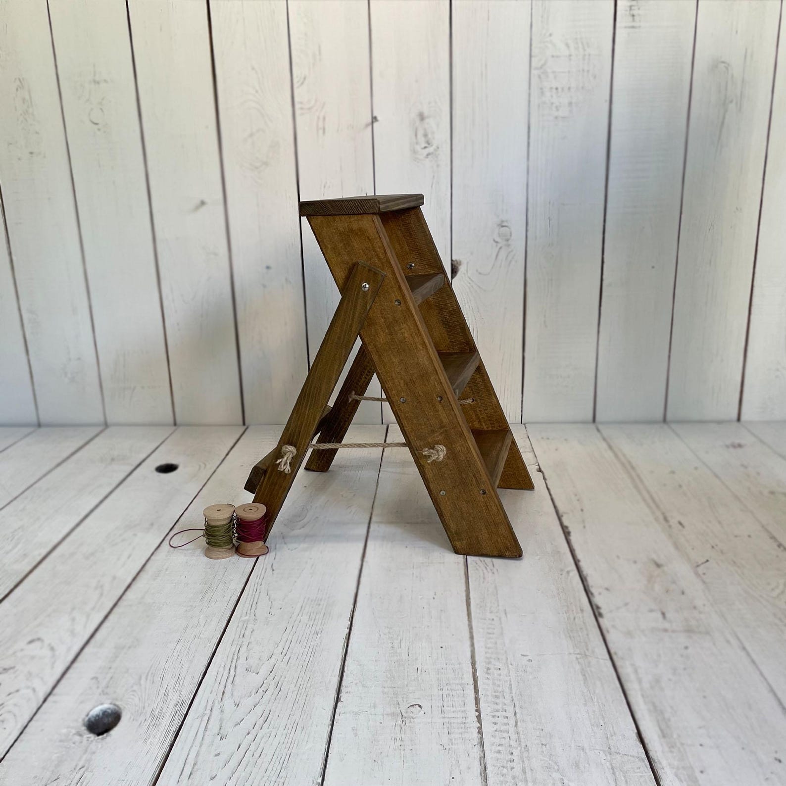 Rustic Wooden Ladder Prop for Baby & Toddler Photography – Walnut First ...