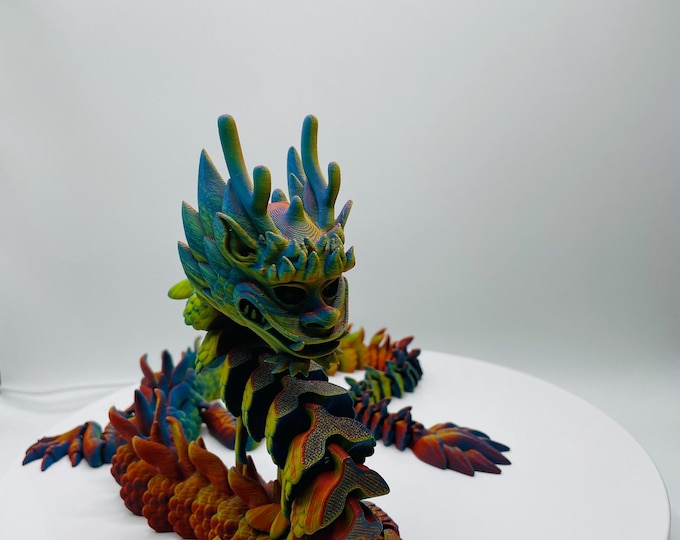 26" Imperial Chinese Dragon, Articulated Flexible Fidget, Sensory ...