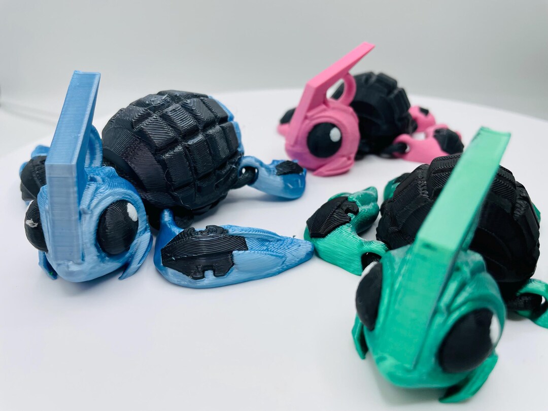 Grenurtle, Turtle, Military, Articulated Flexible Fidget, Sensory Toy ...