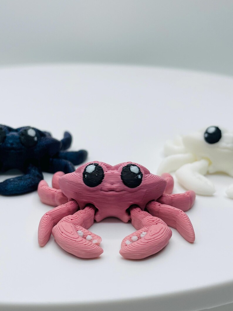 3D Printed Mini Crab Fidget Toy: Articulated Sensory Gift - Etsy