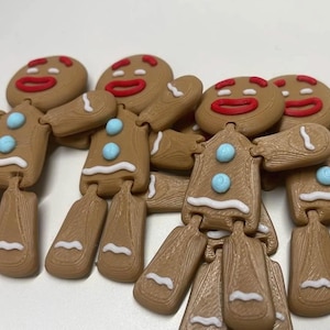 Mini Gingerbread, Articulated, Flexible Fidget Sensory Toy, 3D Printed ...