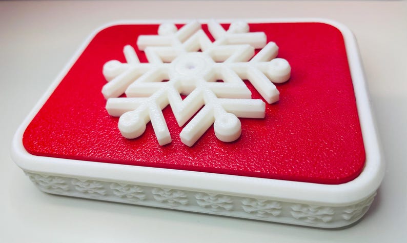 3D Printed Mechanical Lockbox, Snowflake Gift Card Holder - Etsy