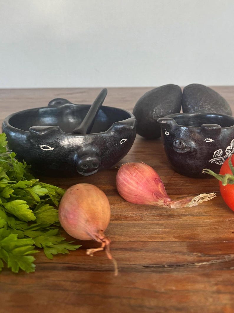 Small Clay Pig Sauce Cups, Black Clay Pig Bowl From Quinchamalí - Etsy