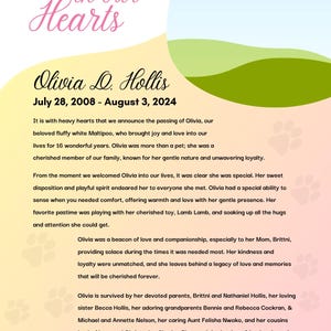 Dog Memorial Invitation | Pet Loss Sympathy Announcement (digital ...