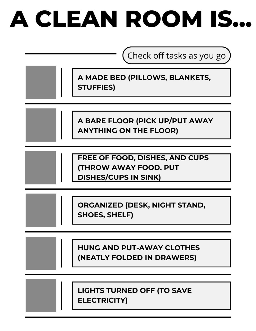 Kids Clean Room Task Manager - Etsy