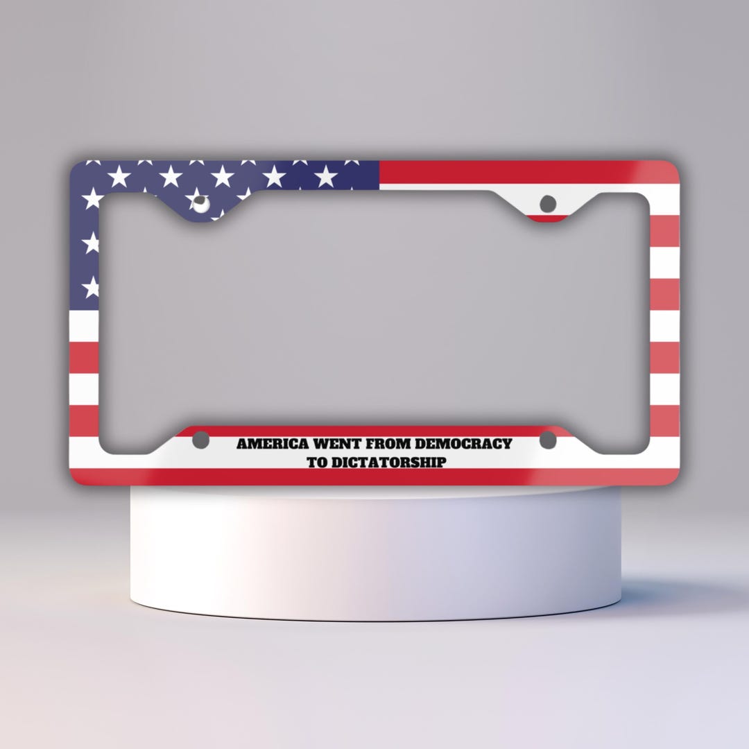 Anti-trump Car Decor, USA Flag Licence Plate Frame, Democratic Car Accessories, America Went ...