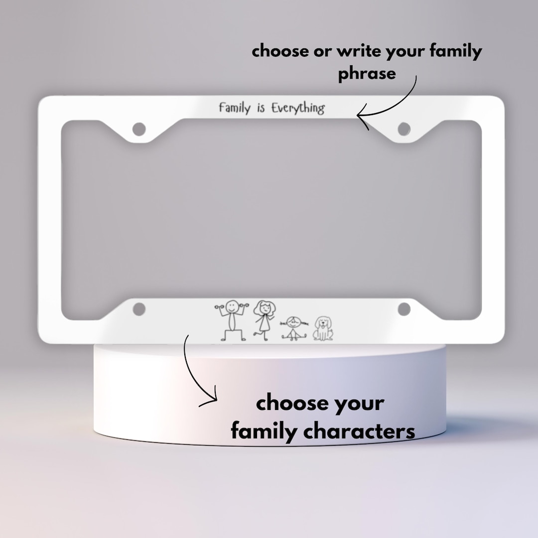 Customizable Stick Family License Plate Frame Funny Gift for Mom ...