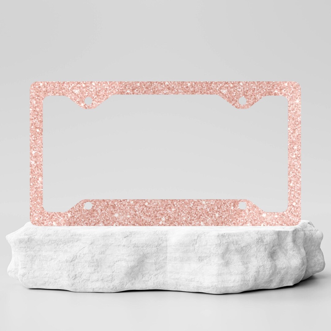 Pink Glitter License Plate Frame Pink Car Decor Cute Car Accessories ...
