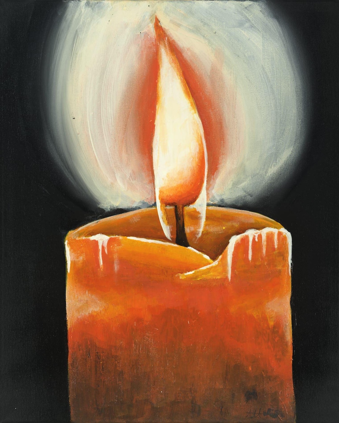 Light, Painting Depicting a Candle - Etsy